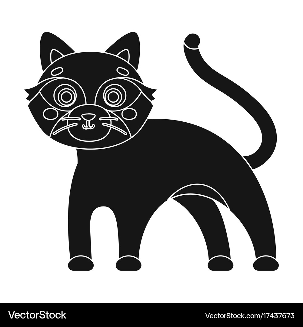 Cat single icon in black stylecat symbol Vector Image