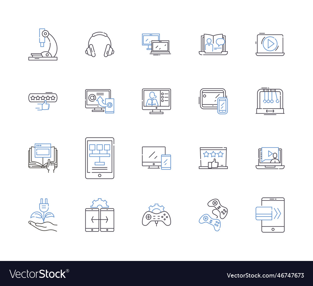 Chatbots outline icons collection ai Royalty Free Vector Chatbots outline icons collection ai Royalty Free Vector