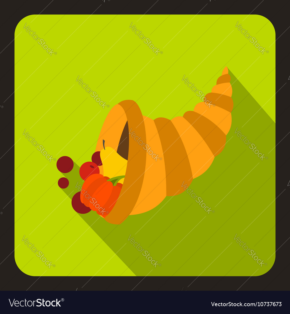 Cornucopia icon flat style Royalty Free Vector Image