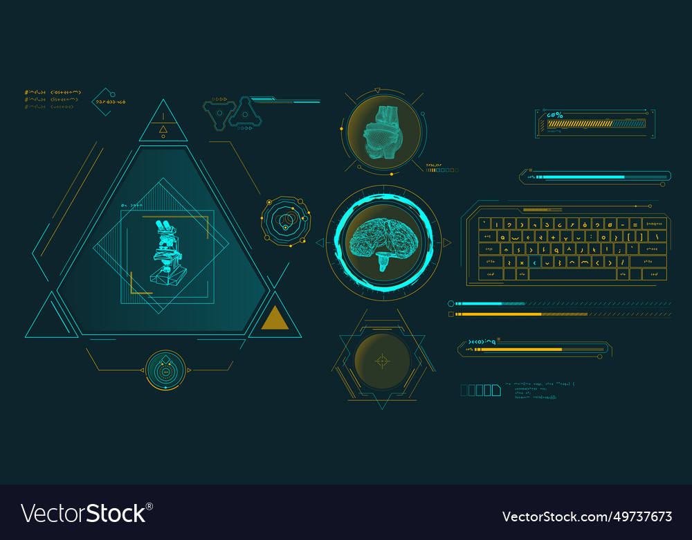 Data elements for sci-fi interface Royalty Free Vector Image