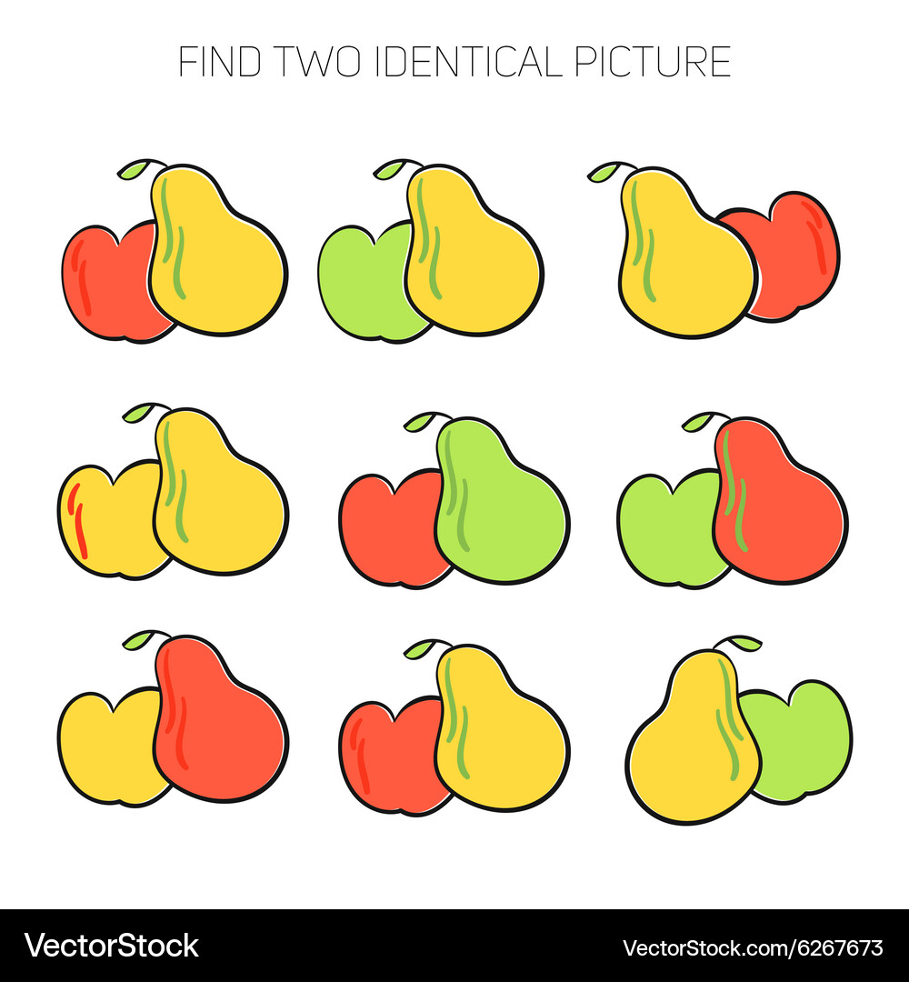 Educational game for children find two similar Vector Image