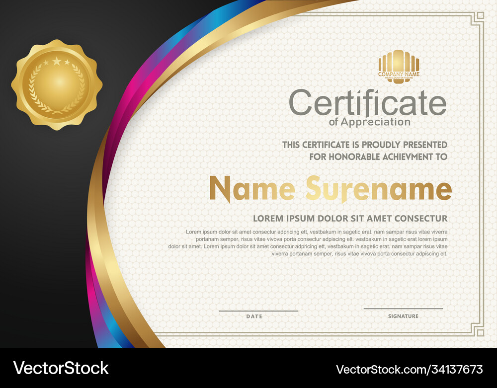 Elegant and futuristic certificate template Vector Image