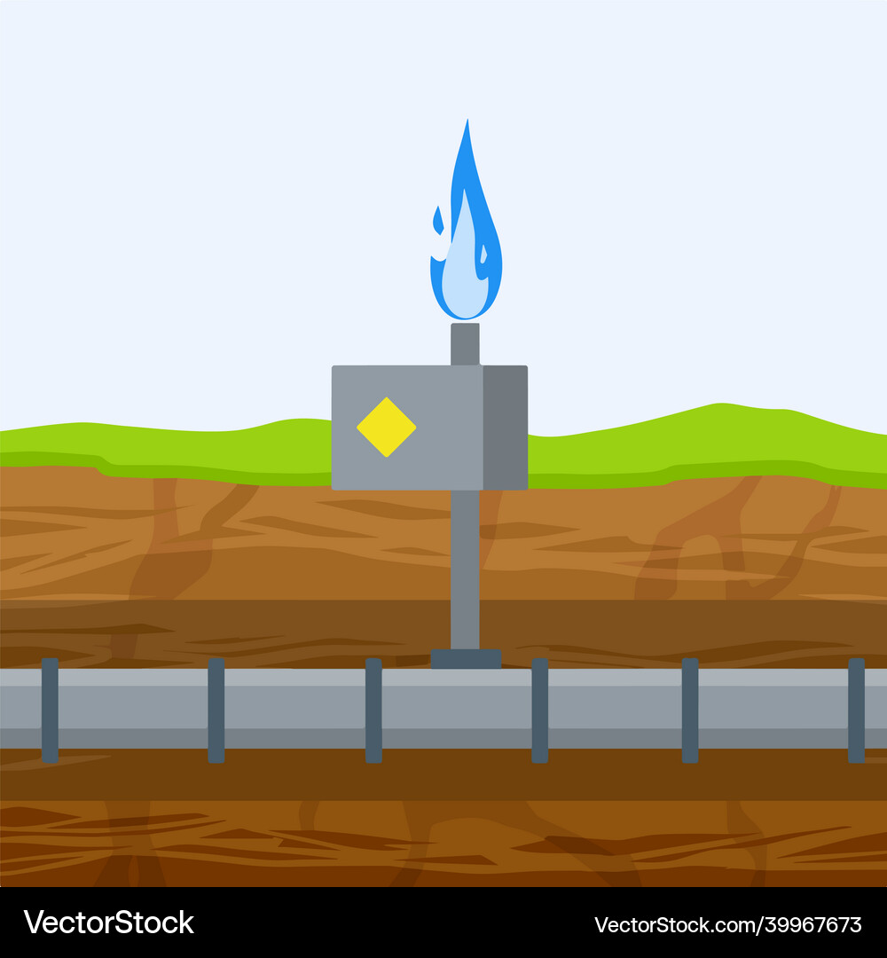 Gas pipeline and equipment Royalty Free Vector Image