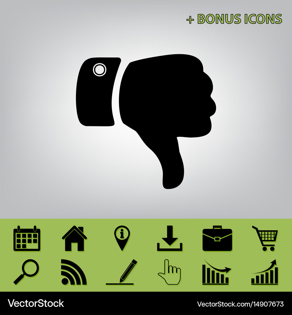 Hand sign black icon at gray Royalty Free Vector Image