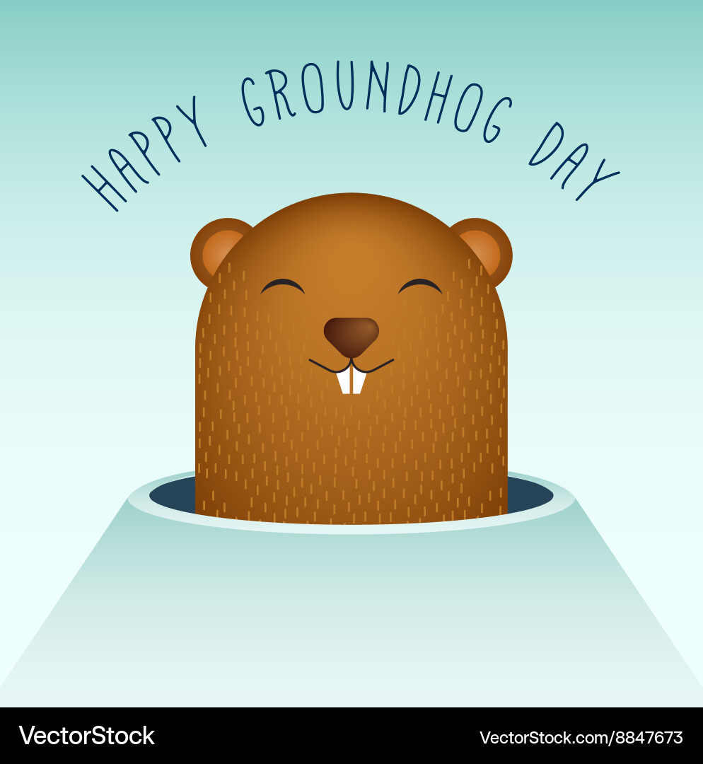 Happy groundhog day Royalty Free Vector Image - VectorStock