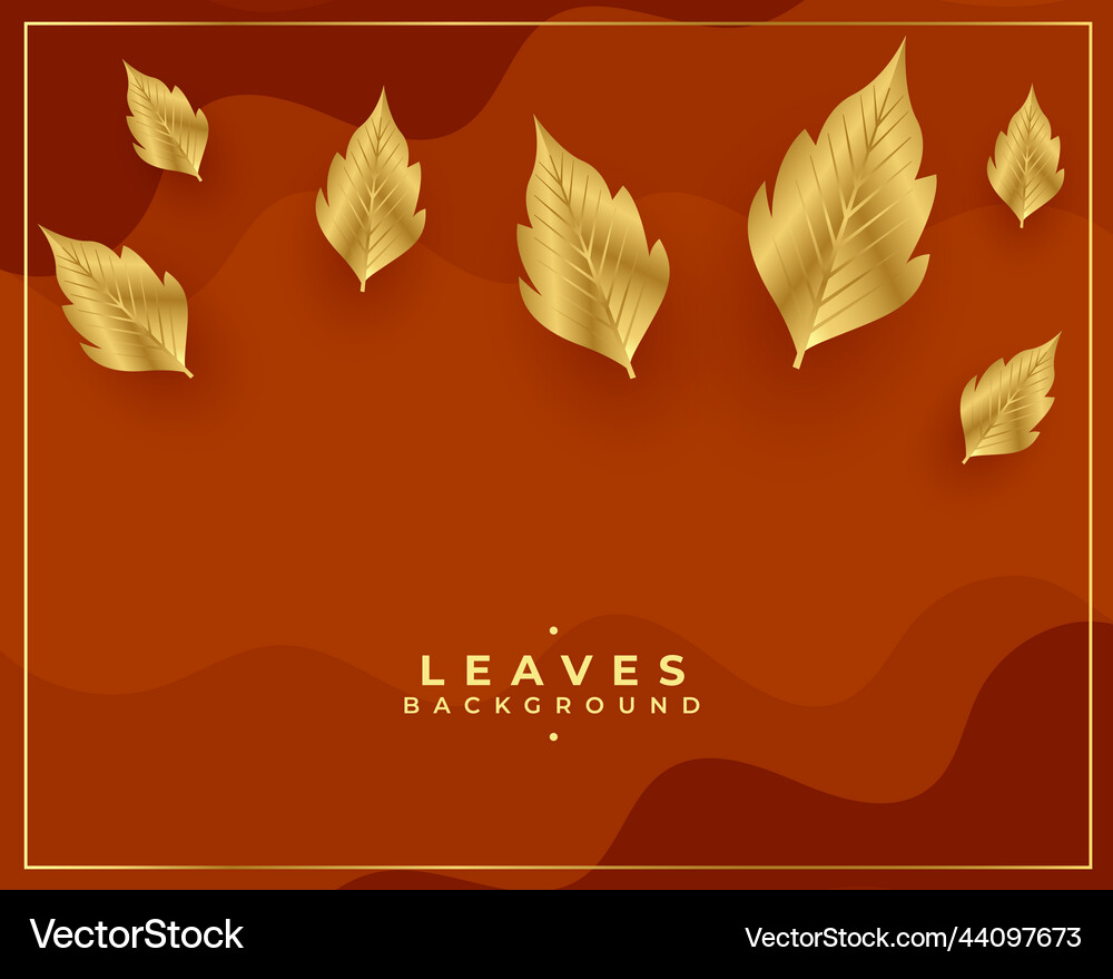Luxury golden leaves design with text space Vector Image