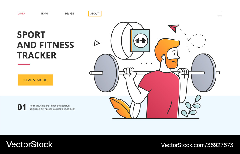 Man lifting weights in a concept a sport Vector Image