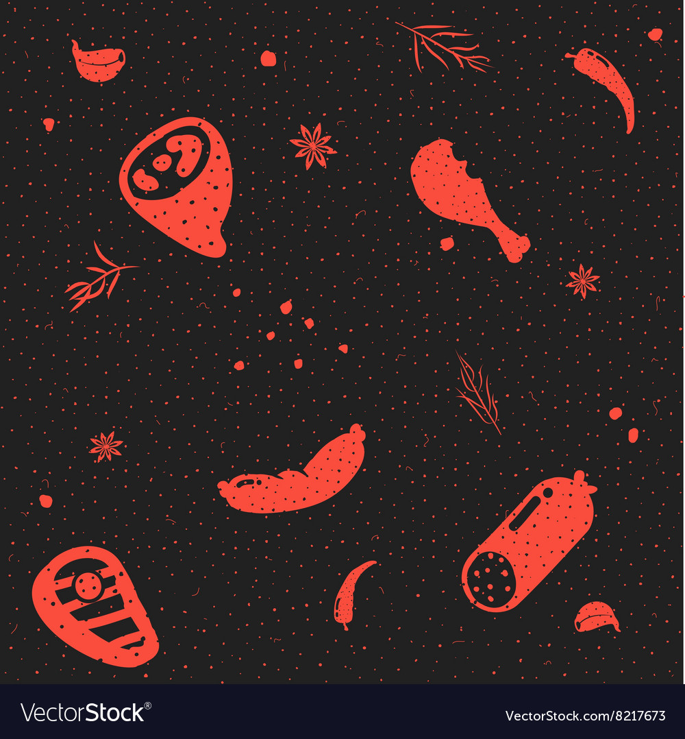 Meat pattern Royalty Free Vector Image - VectorStock