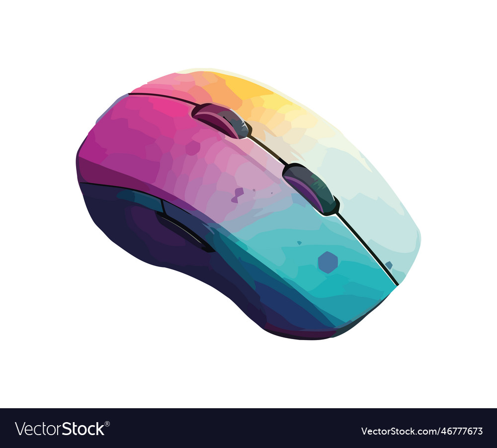 Modern computer mouse blue Royalty Free Vector Image