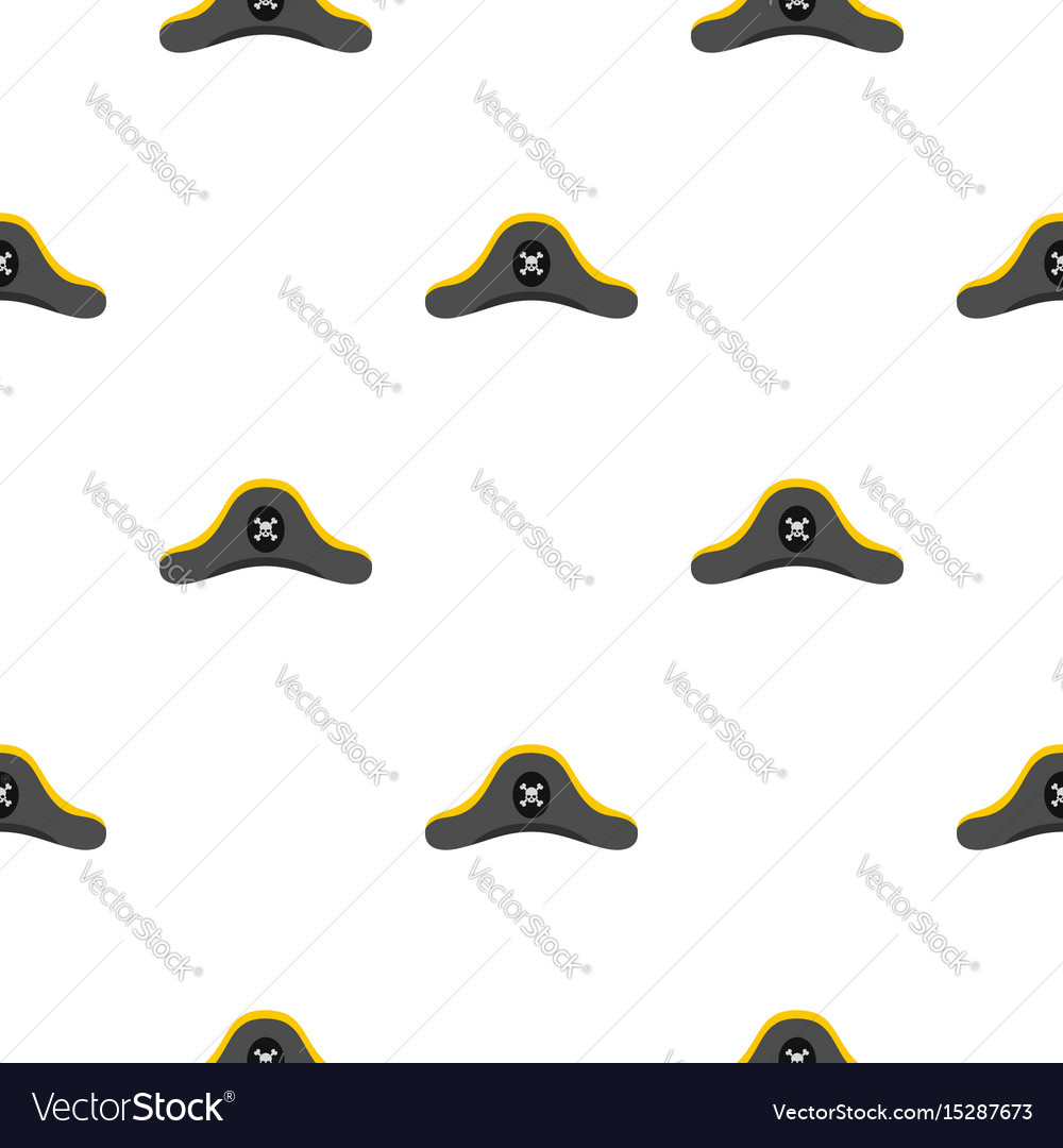 Pirate hat pattern flat Royalty Free Vector Image