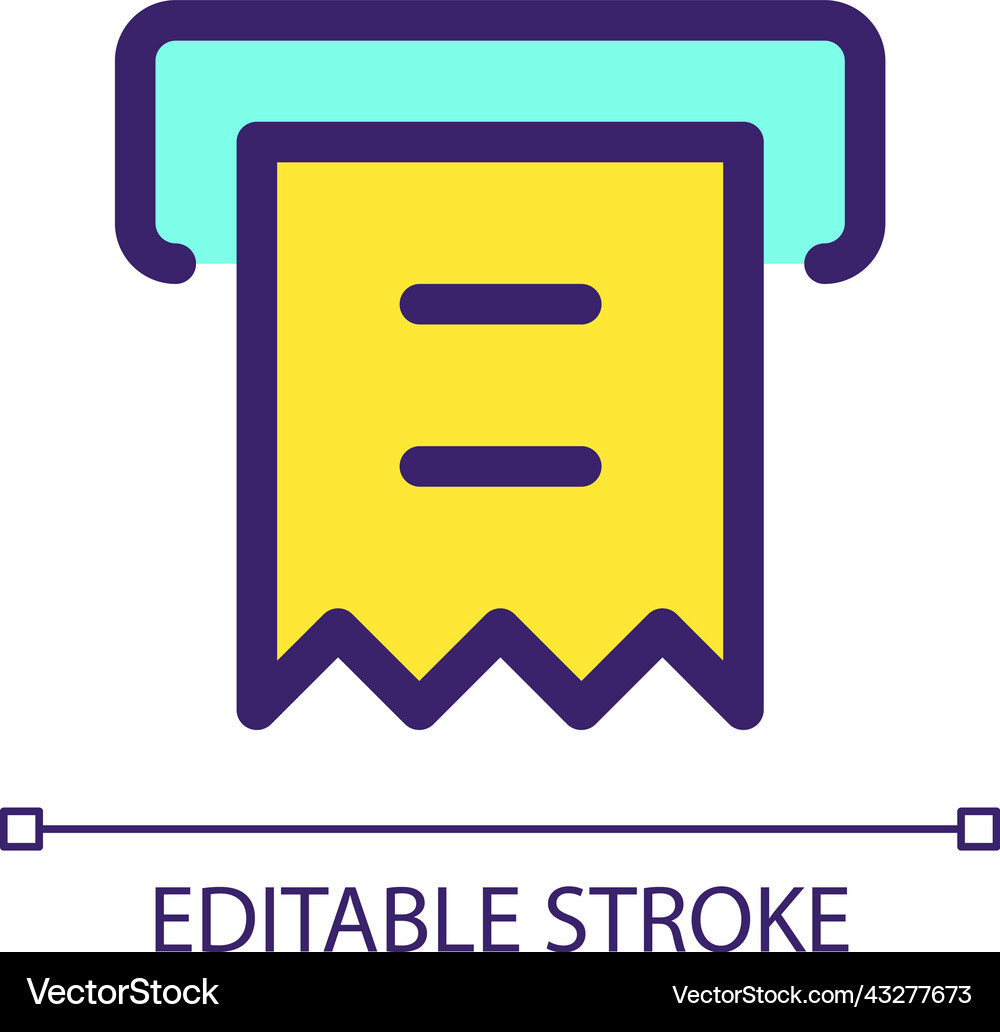 Receipt printer pixel perfect rgb color ui icon Vector Image