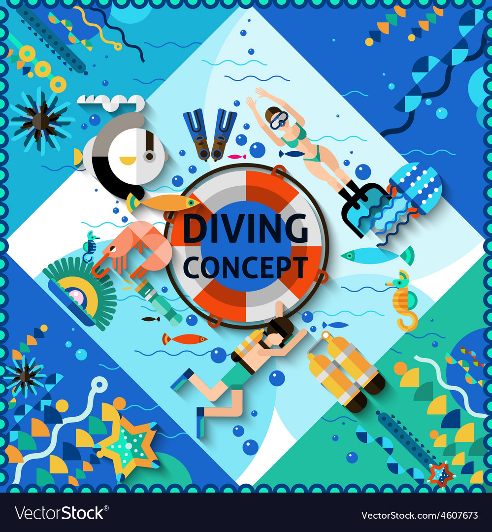 Scuba Diving Concept Royalty Free Vector Image