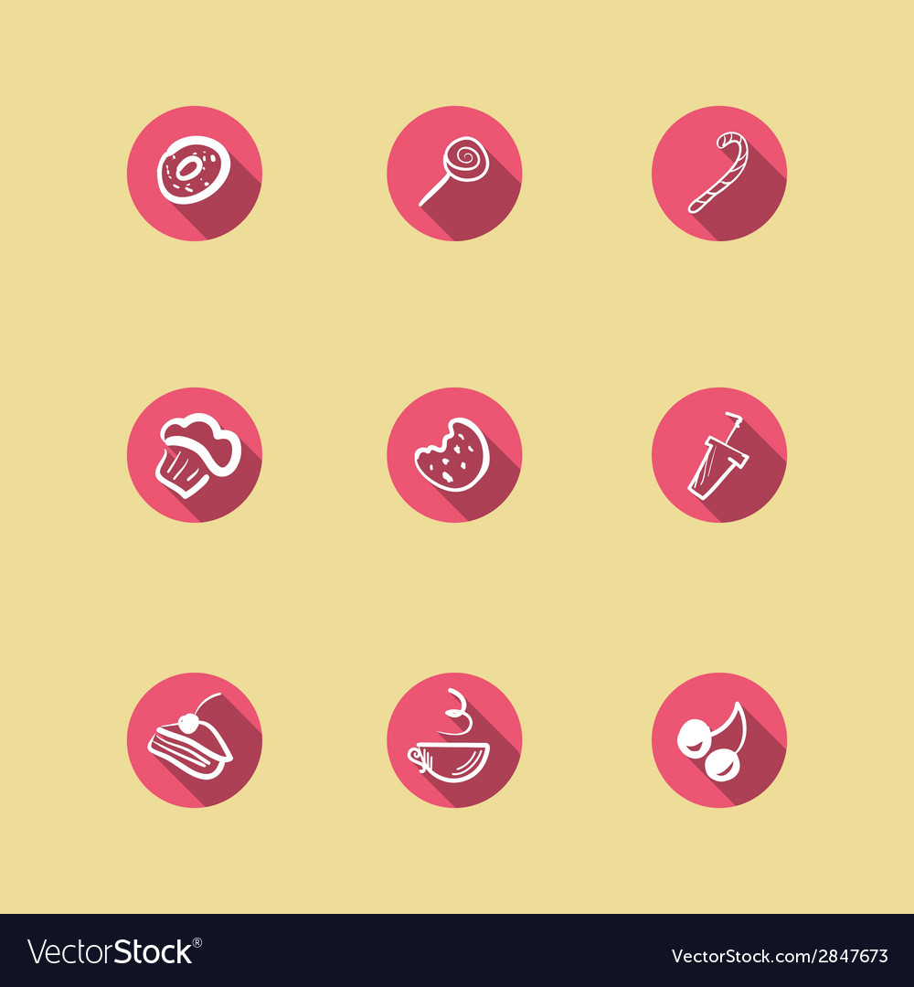 Sweets icons set Royalty Free Vector Image - VectorStock