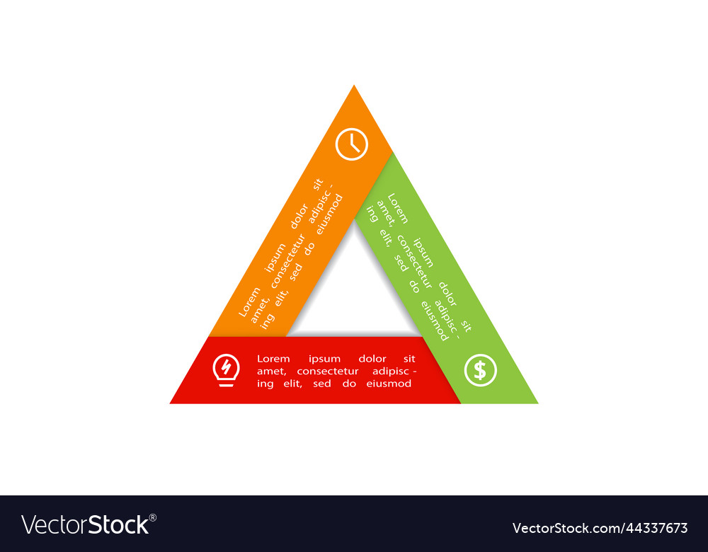 Triangle with 3 elements infographic template Vector Image