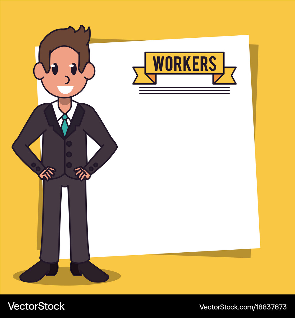 Workers and jobs cartoon Royalty Free Vector Image