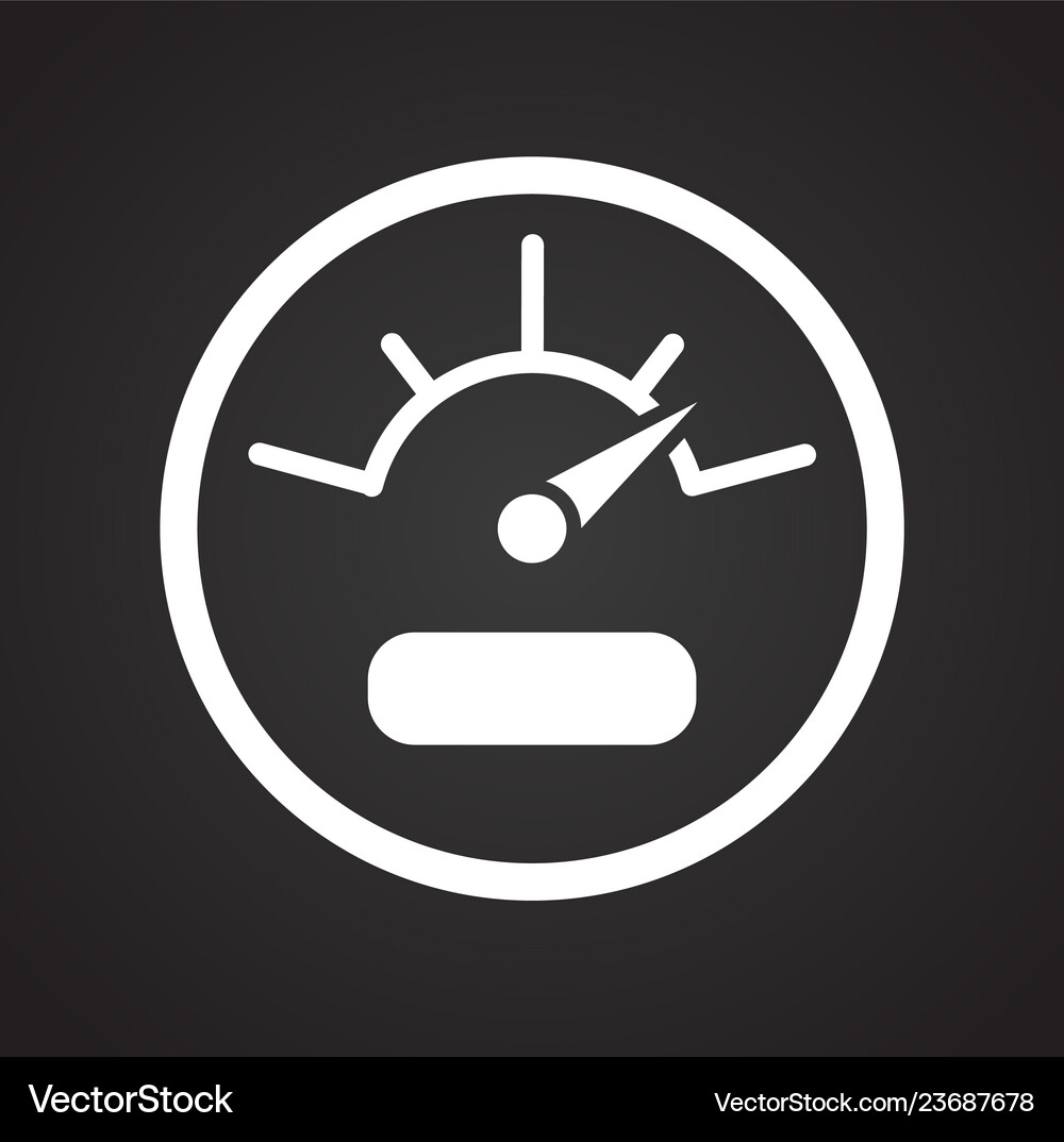 Analog gauge meter on black background for graphic