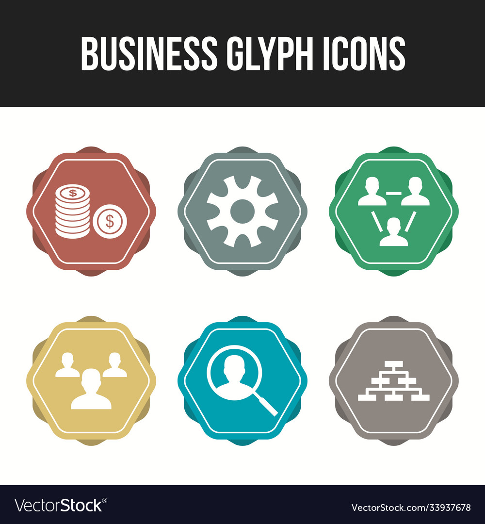 Beautiful 6 icons pack business Royalty Free Vector Image