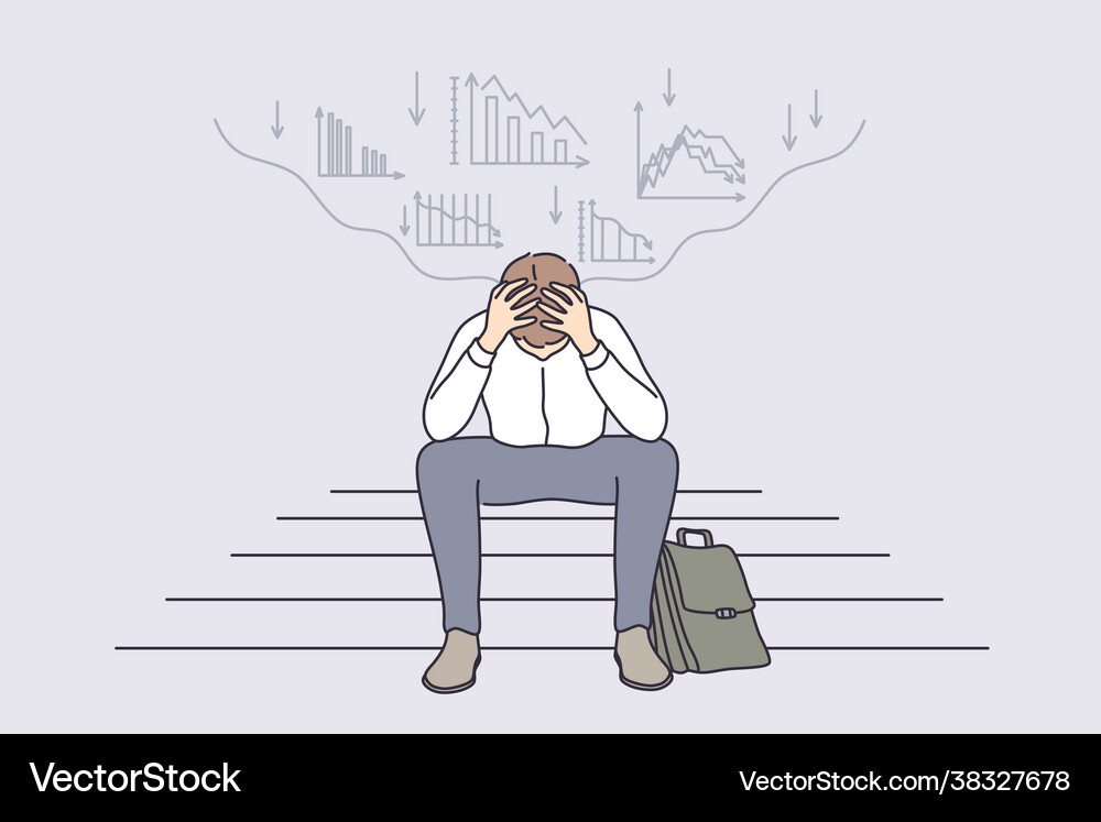Economic regression failure in business concept Vector Image