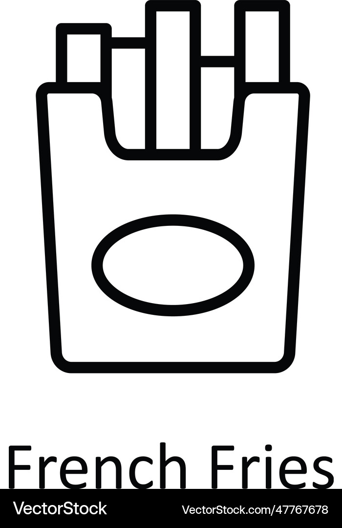 French fries outline icon design Royalty Free Vector Image