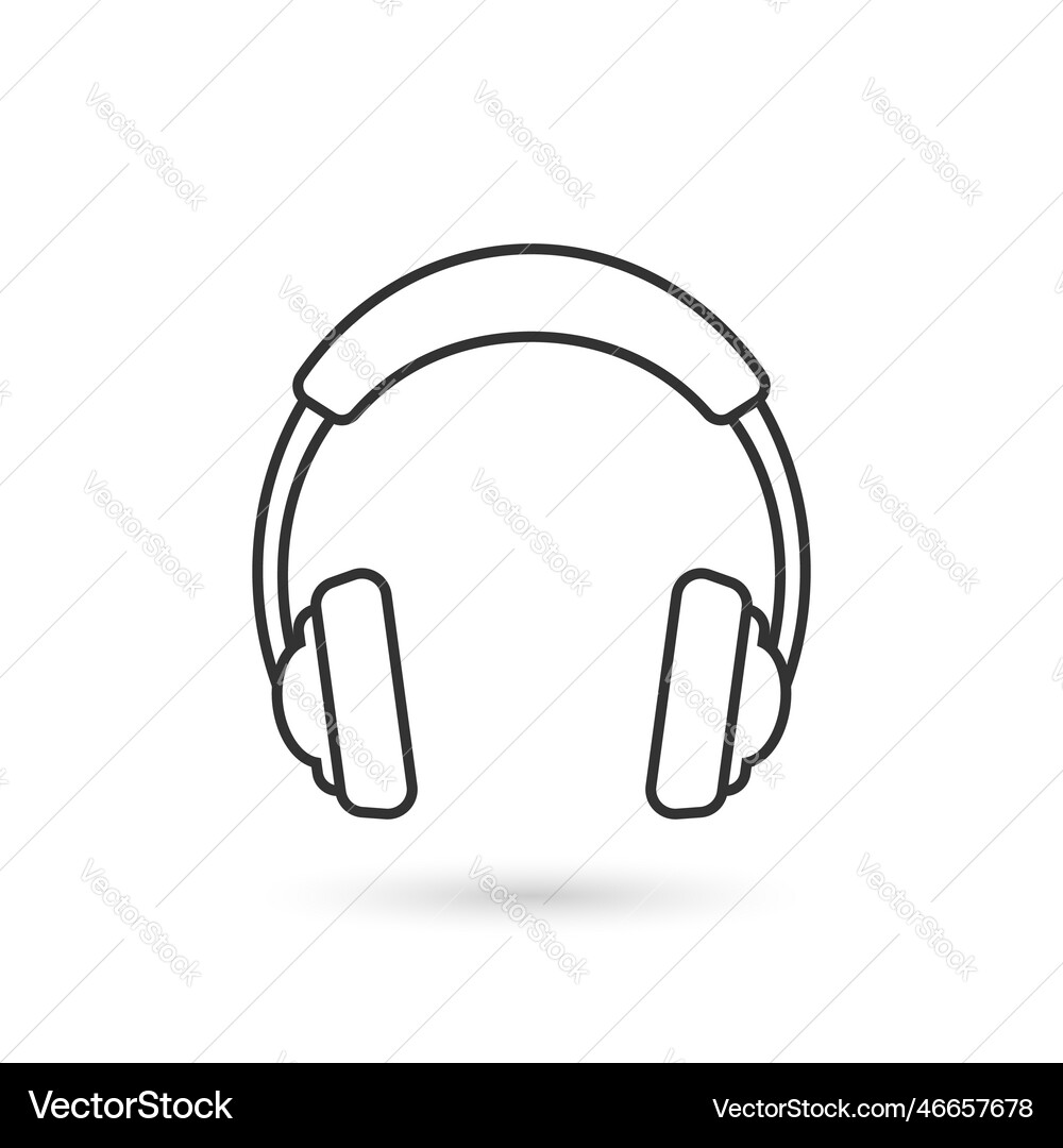 Headphone icon in flat style earphone on isolated Vector Image