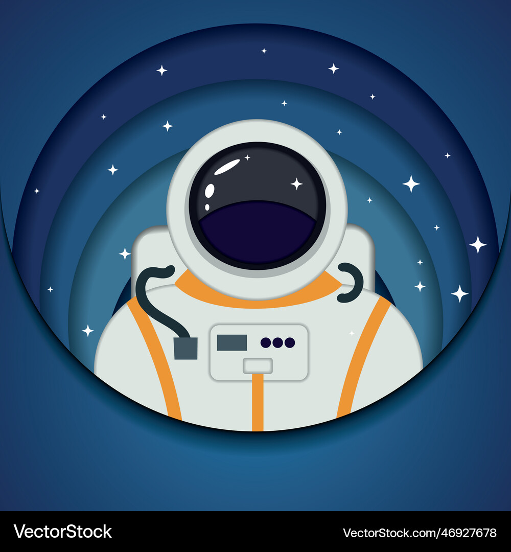 Isolated cute astronaut character flying on space Vector Image