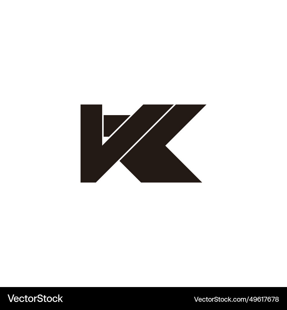 Letter vk simple geometric arrow black logo Vector Image