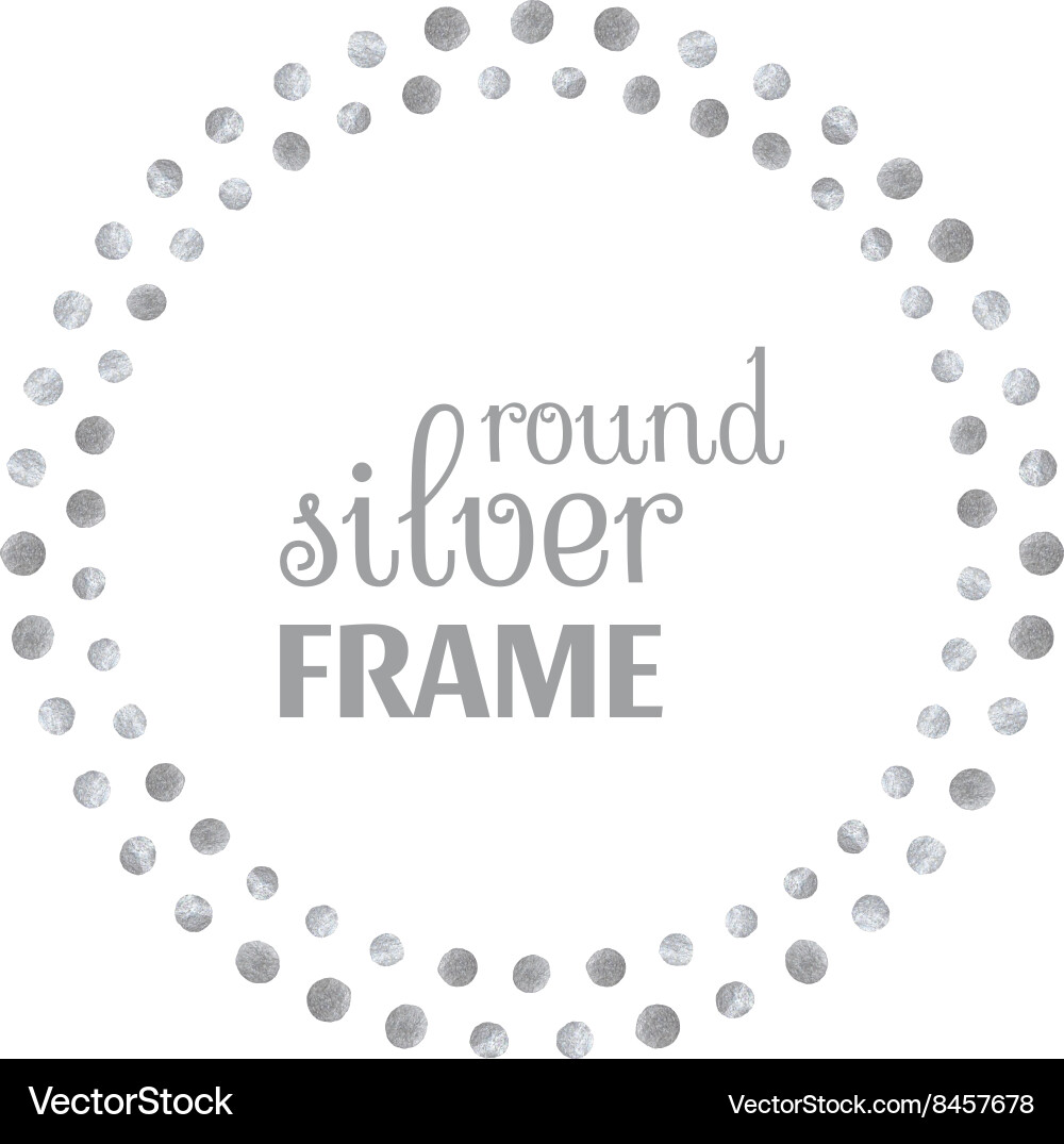 Round silver frame of dots Royalty Free Vector Image