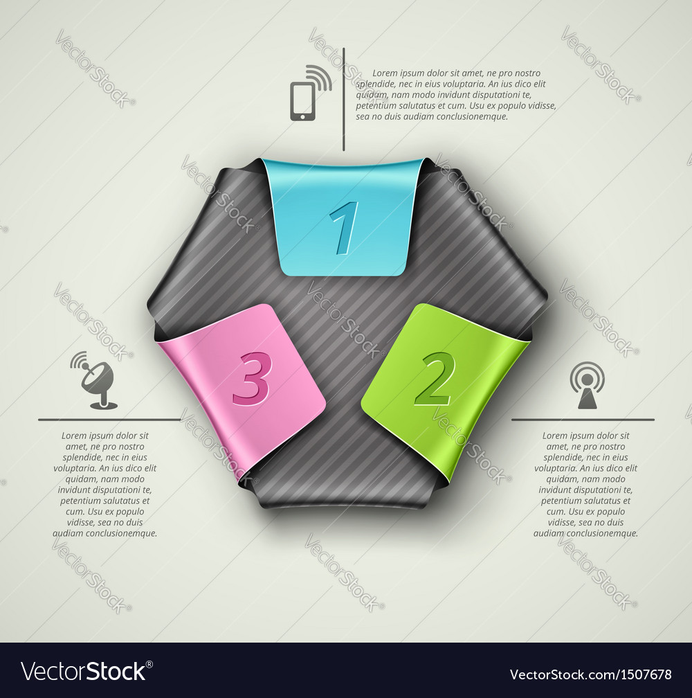 Three steps Royalty Free Vector Image - VectorStock