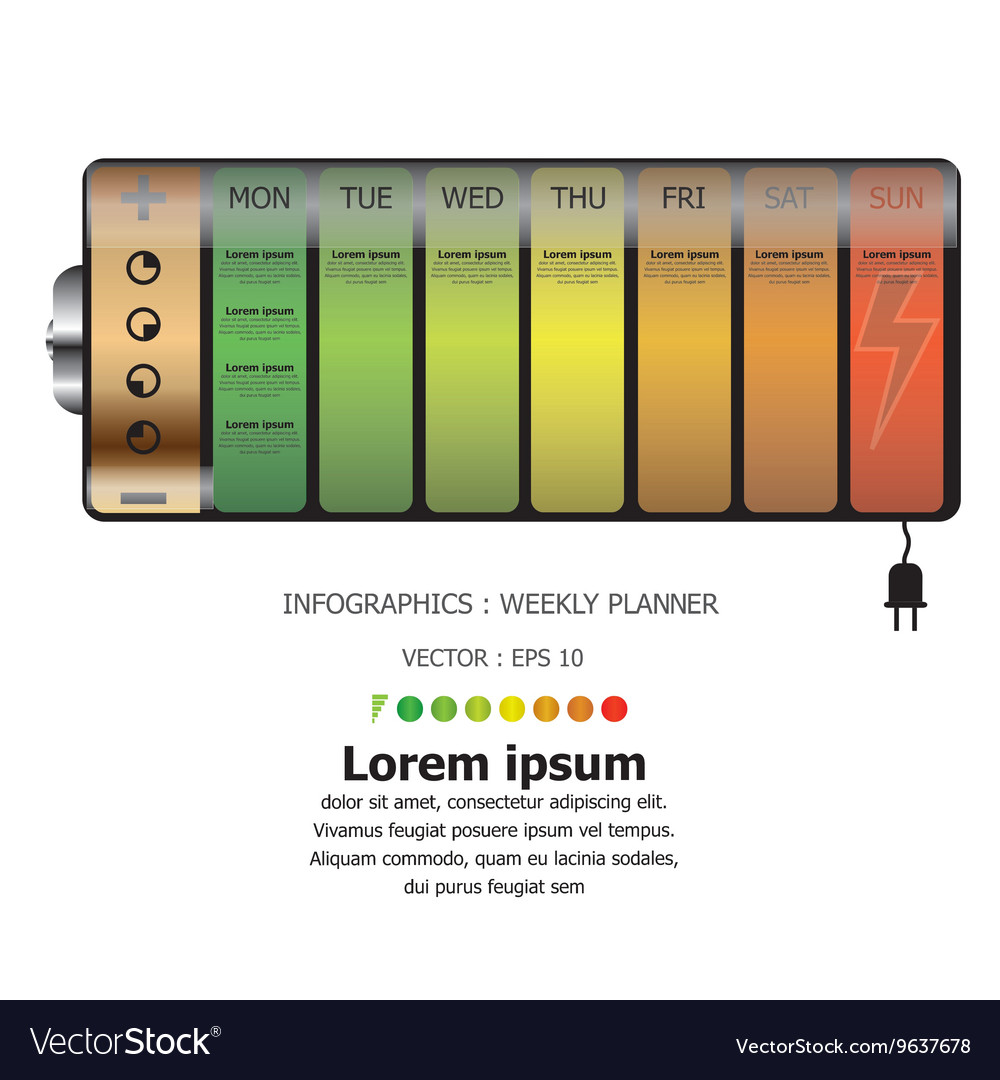 Weekly planner design template Royalty Free Vector Image