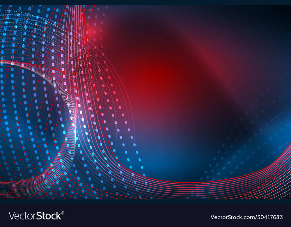 Abstract particles wave background neon motion Vector Image