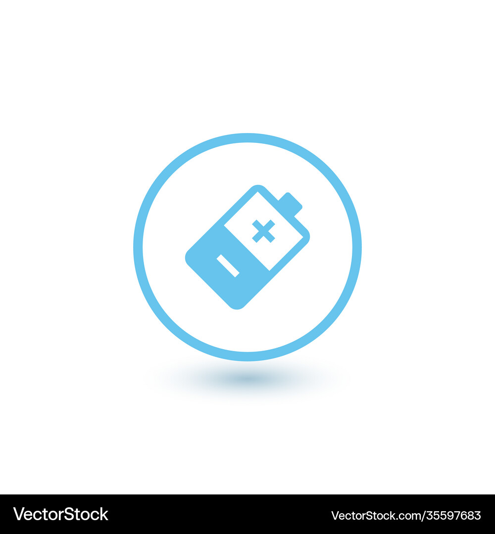 Battery charging icon in circle stock isolated Vector Image