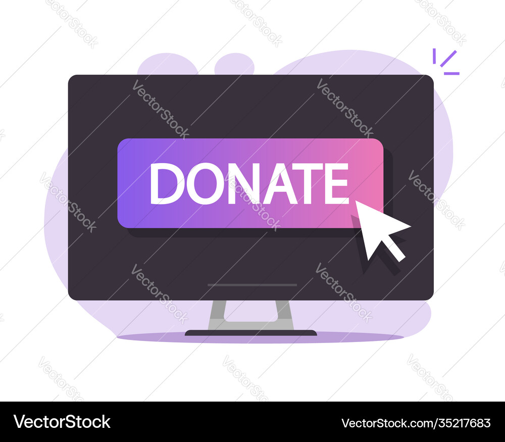 Donate Button - Online Icon Royalty Free Vector Image