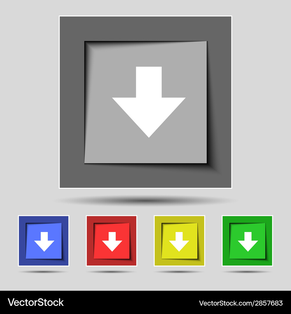 Download sign downloading flat icon load label set