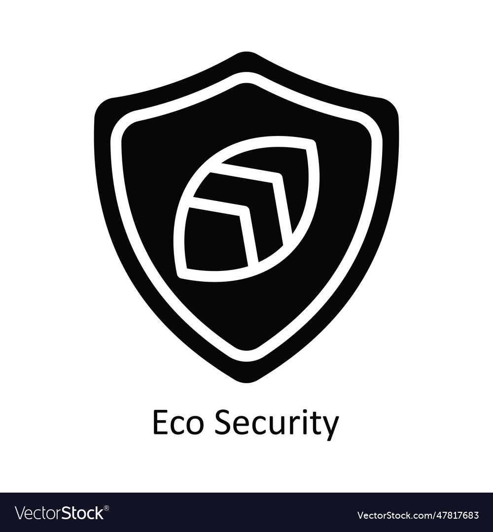 Eco security solid icon design Royalty Free Vector Image