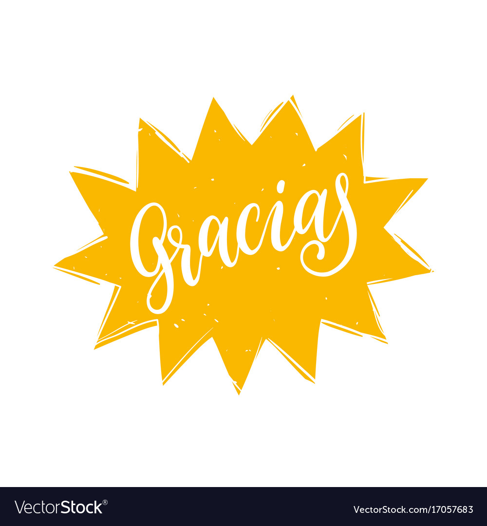 Gracias calligraphy spanish translation of Vector Image Gracias calligraphy spanish translation of Vector Image