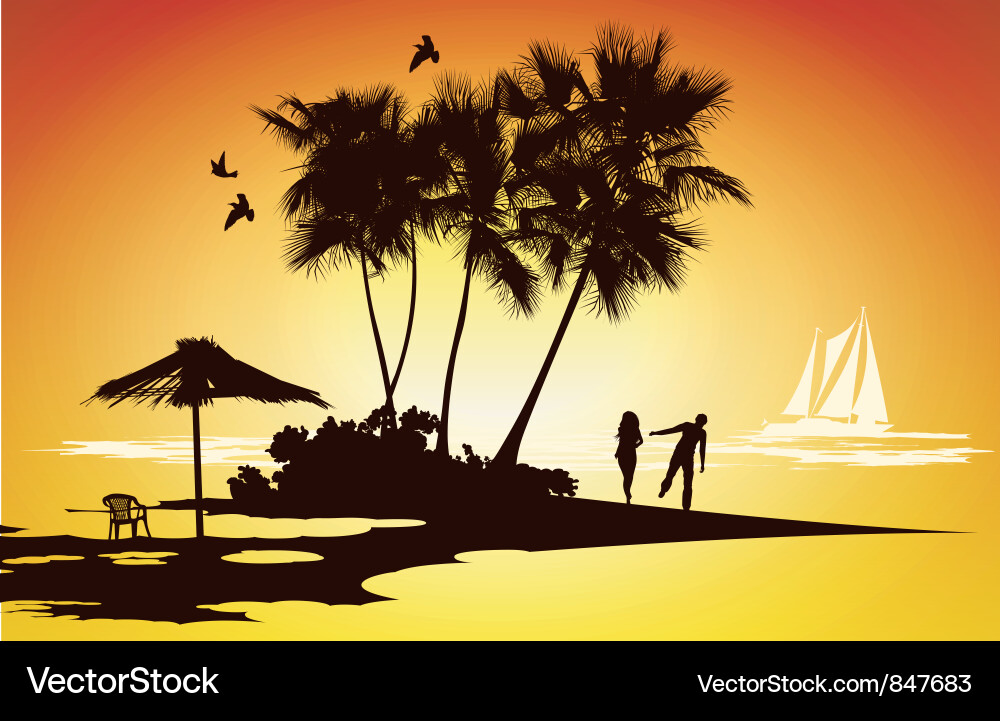 Honeymoon relaxing Royalty Free Vector Image - VectorStock