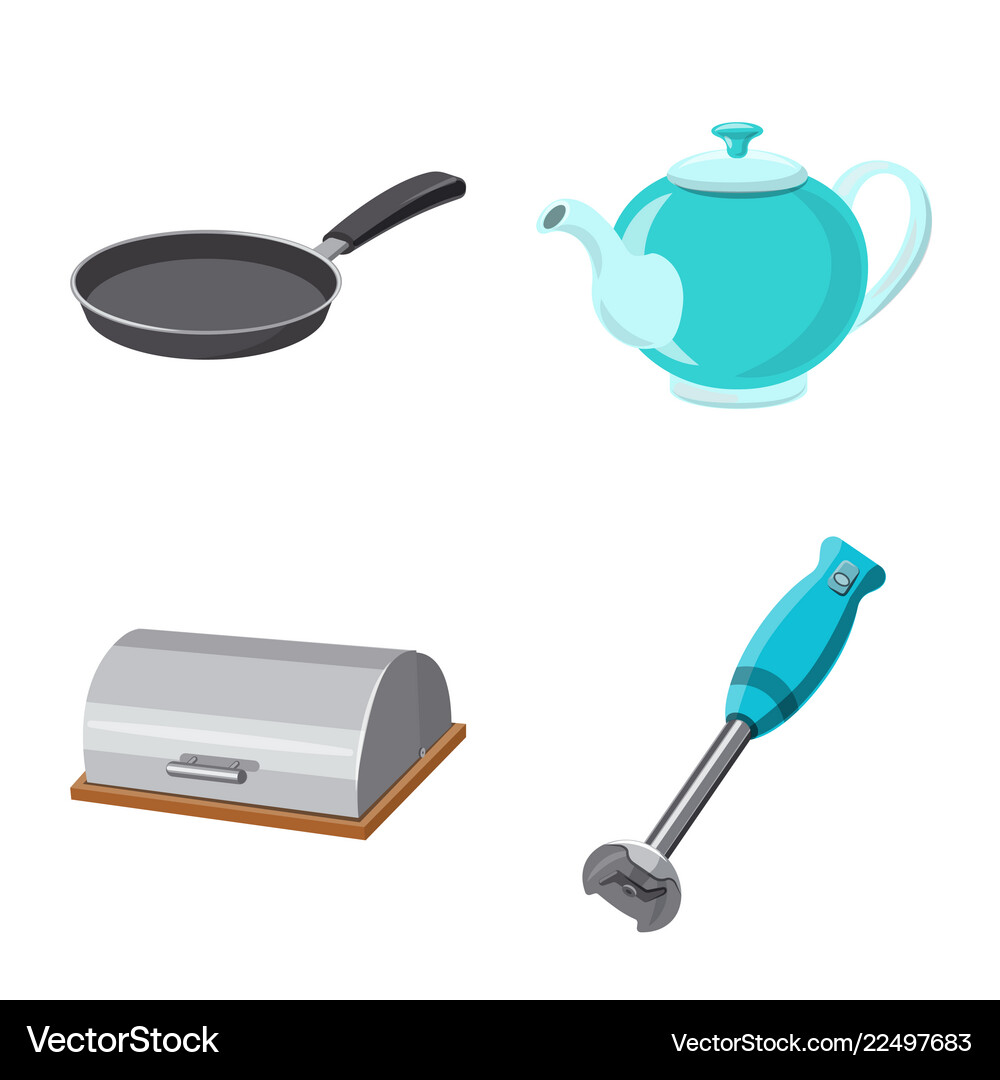 Isolated object kitchen and cook icon set of Vector Image
