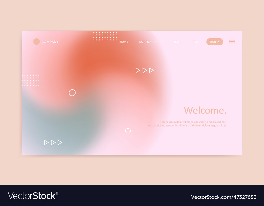 Landing page gradient mesh background Royalty Free Vector