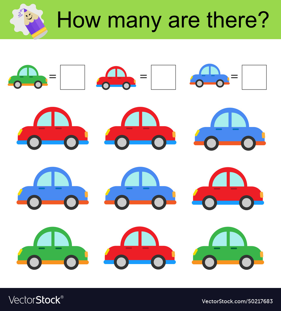 Math activity for kids developing numeracy Vector Image