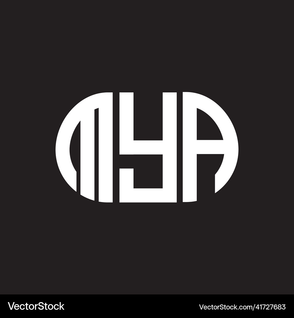 Mya letter logo design on black background Vector Image