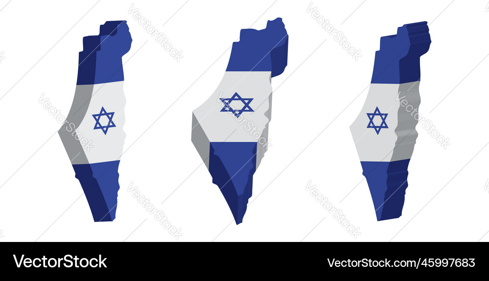 Realistic 3d map of israel design template Vector Image