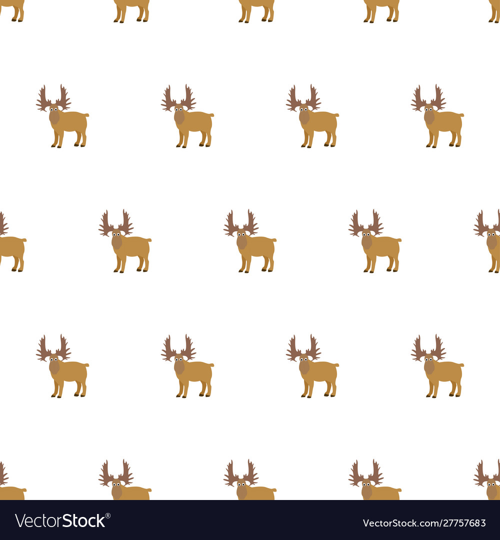 Seamless brown moose pattern Royalty Free Vector Image