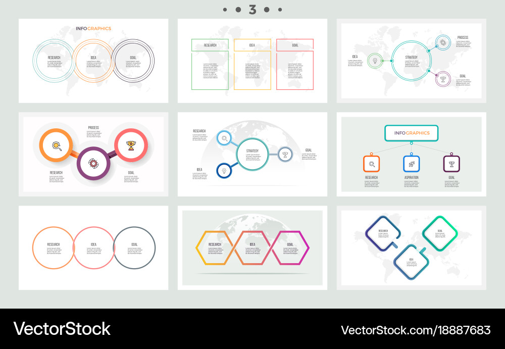 Set infographic elements presentations graphs Vector Image