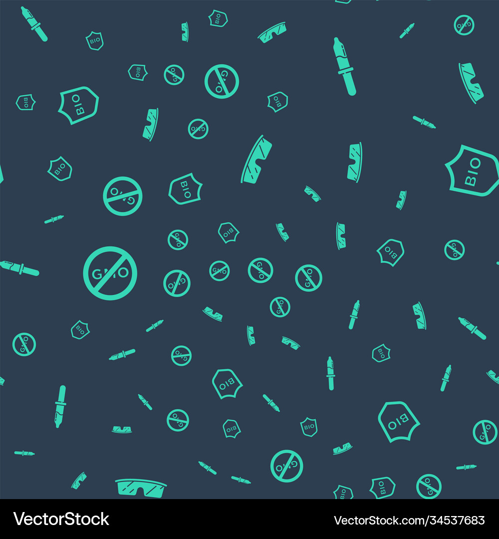 Set laboratory glasses pipette no gmo and shield Vector Image