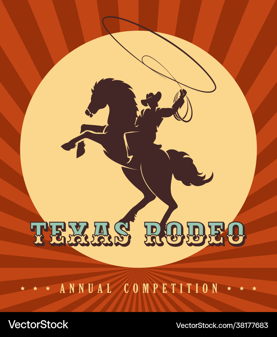 Vintage rodeo poster Royalty Free Vector Image
