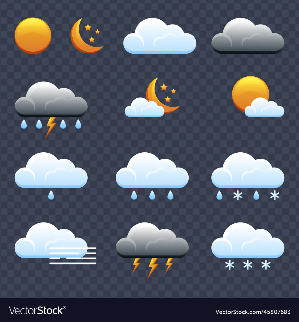 Weather Forecast Icon Set Vector Illustration Stock Stock Vector Icon