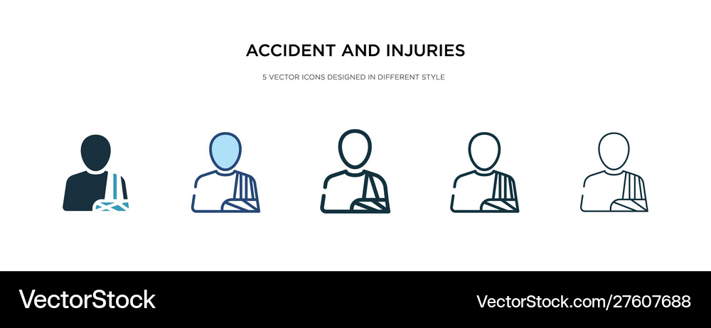 Accident and injuries icon in different style Vector Image