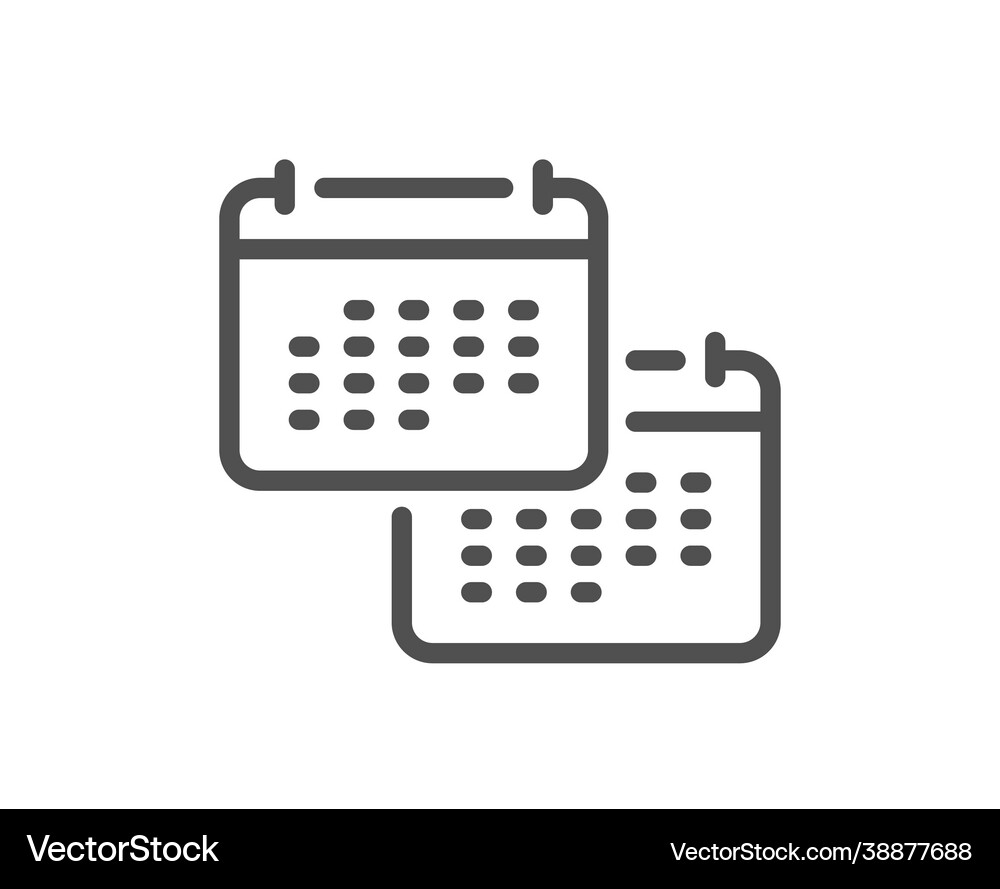 Calendar line icon annual planner sign Royalty Free Vector