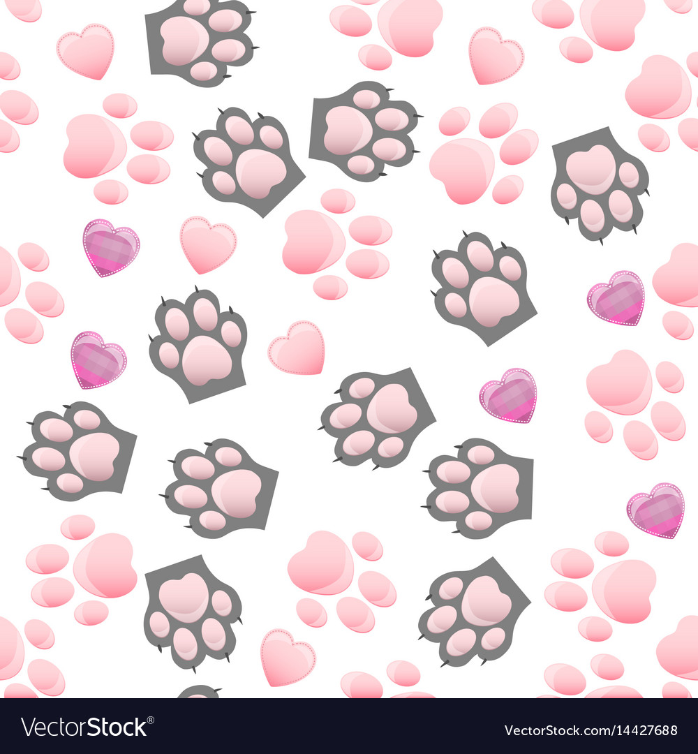 Cat and dog paw print with claws Royalty Free Vector Image