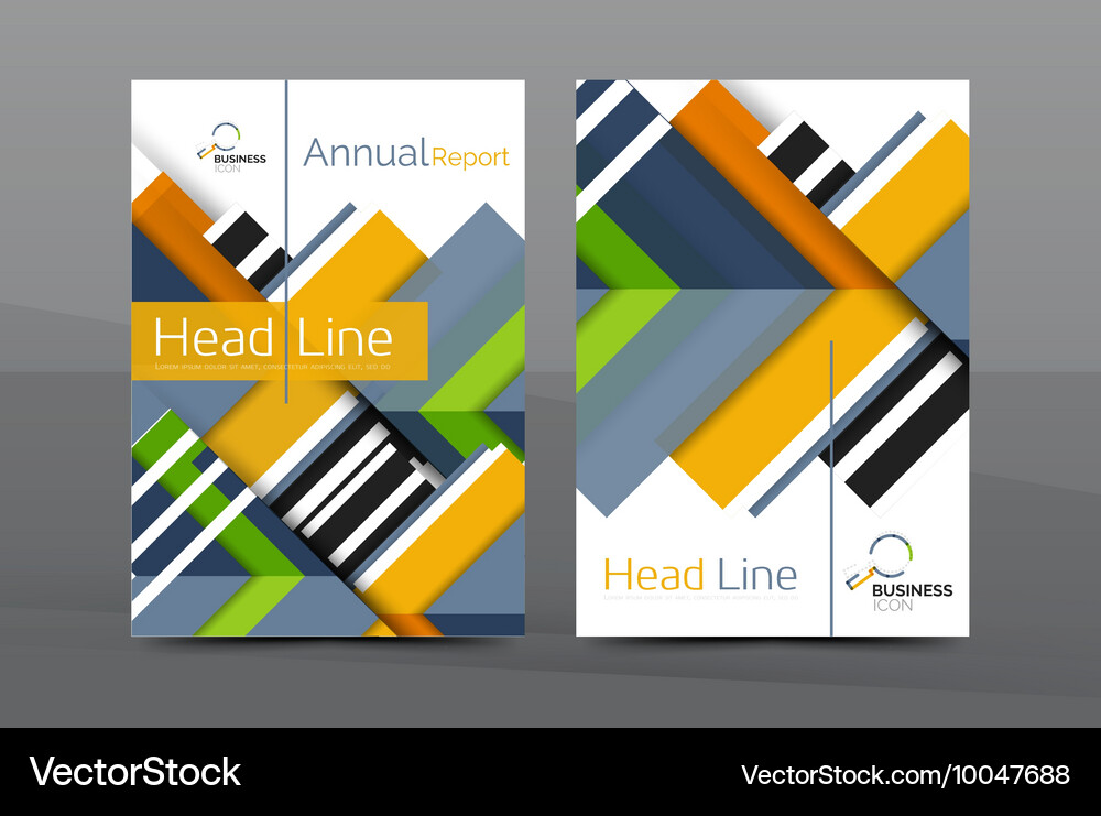 Colorful annual report cover Royalty Free Vector Image